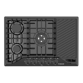 GASLAND Chef 30 Inch Gas Cooktop with Griddle 5 Burner Black Enamel NG ...