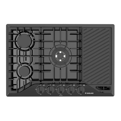 GASLAND Chef 30 Inch Gas Cooktop with Griddle 5 Burner Black Enamel NG ...