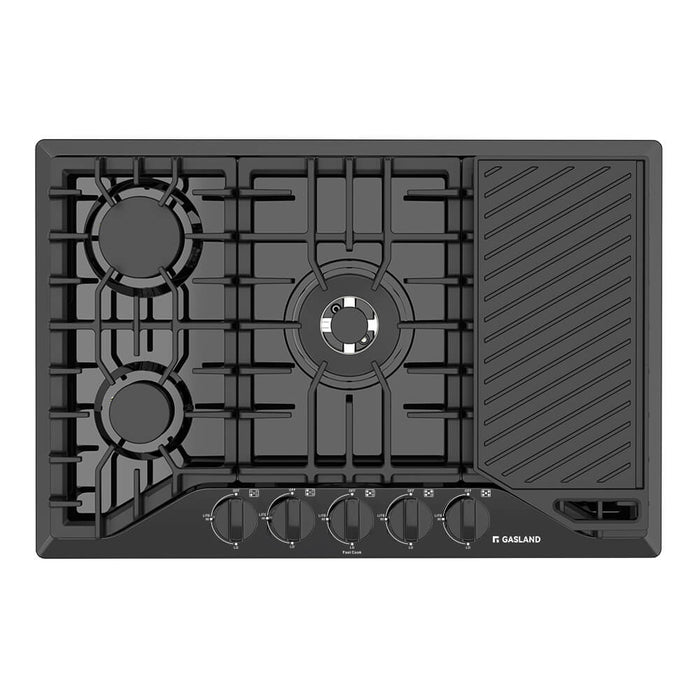 GASLAND Chef 30 Inch Gas Cooktop with Griddle 5 Burner Black Enamel NG ...