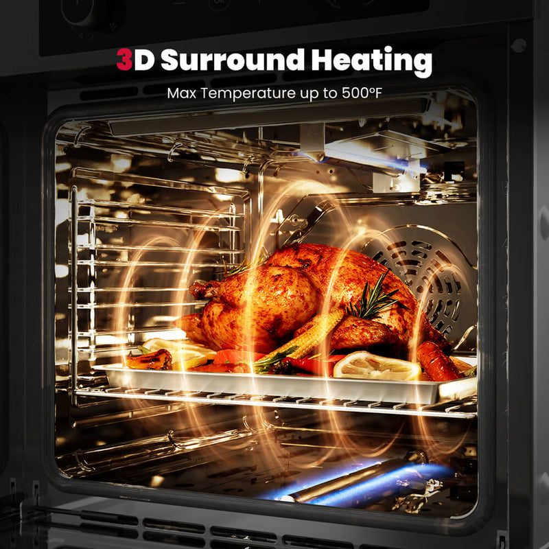 GASLAND Chef Gas Wall Oven 24 Inch 2.0 cu.ft Digital Display Stainless ...