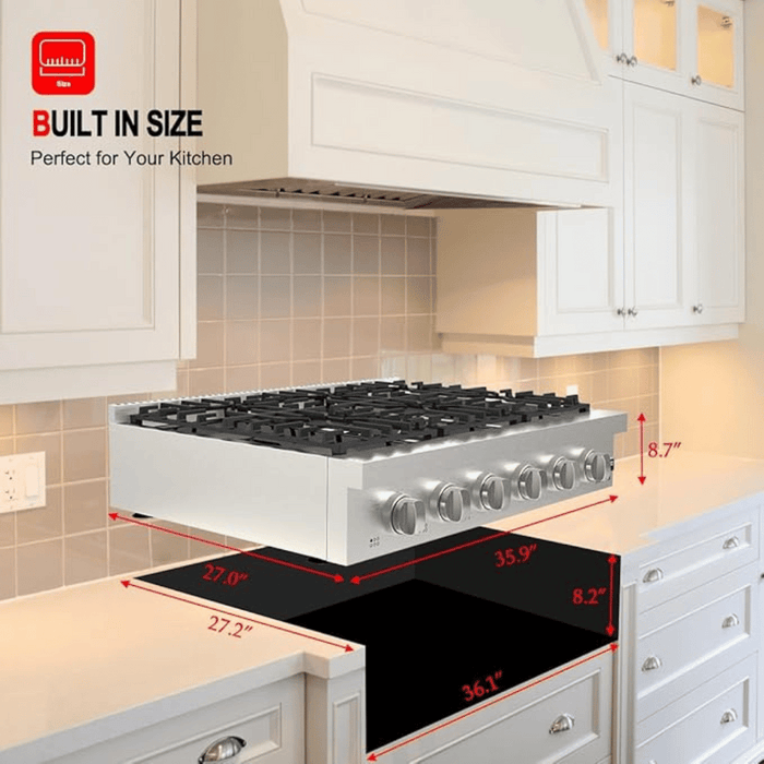 GASLAND Chef 6 Burner Gas Range Top 36 Inch Stainless Steel NG/LPG Gas ...