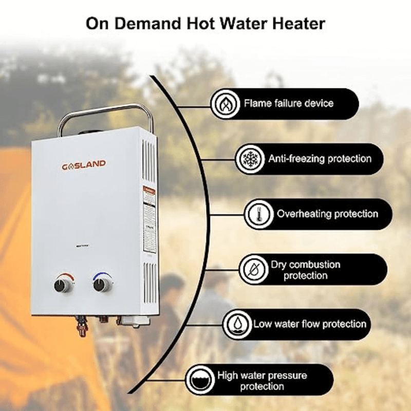 GASLAND 1.58GPM 6L Instant Propane Water Heater 41,000 BTU Outdoor ...