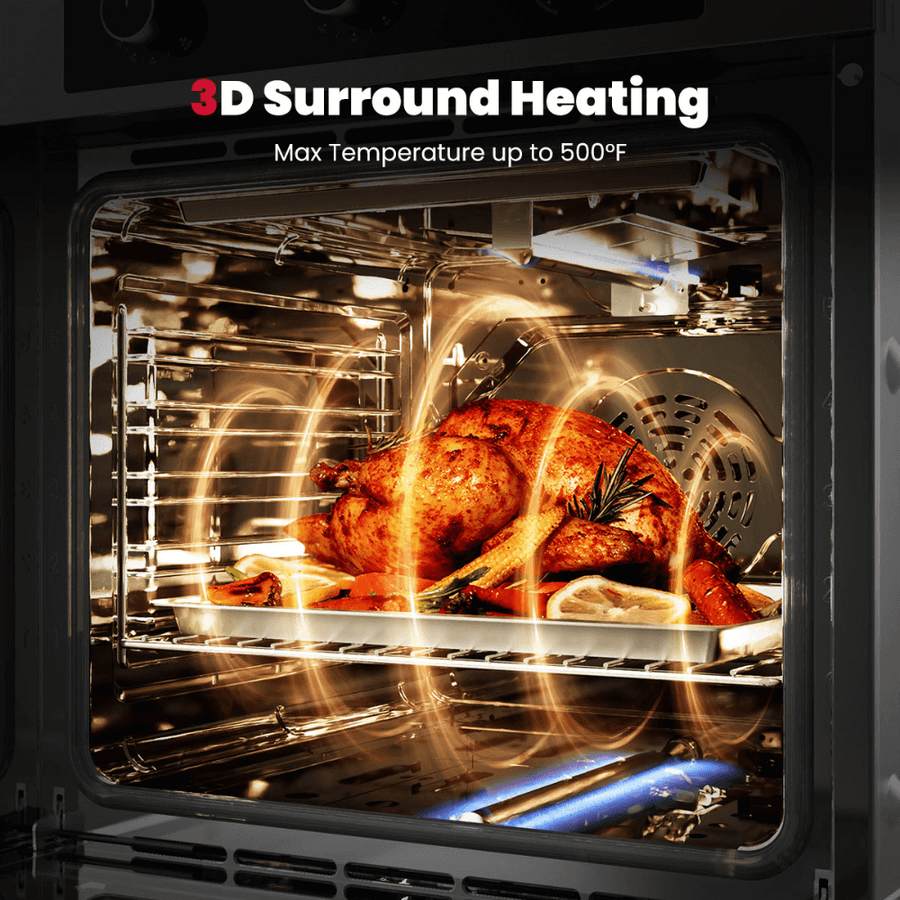 GASLAND Chef 24 Inch Gas Wall Oven 2.12 cu.ft Stainless Steel Knob ...