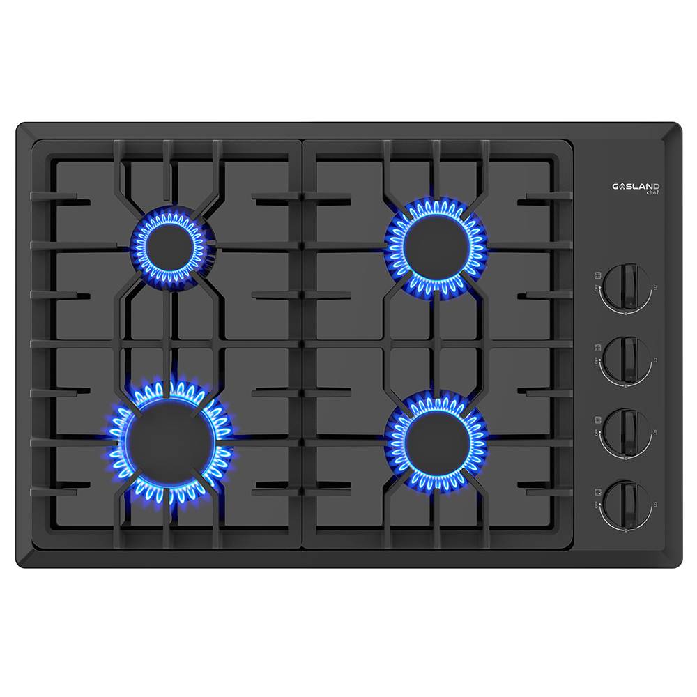 GASLAND Chef 4 Burner Gas Cooktop 30 Inch Black Enamel Sabaf Burner ...