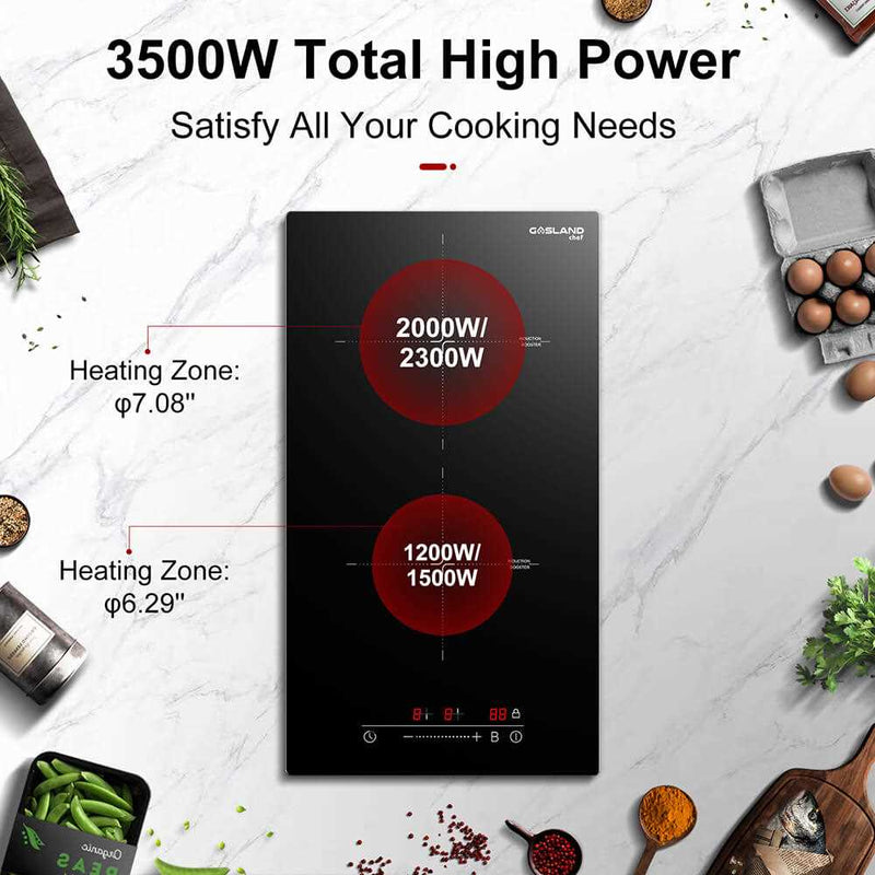 GASLAND Chef 2 Burner Induction Cooktop 12 Inch Sensor Touch Control ...