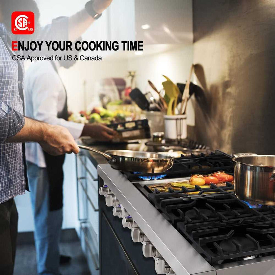 GASLAND Chef 48 Inch Gas Rangetop 6 Burner Stainless Steel Professional ...