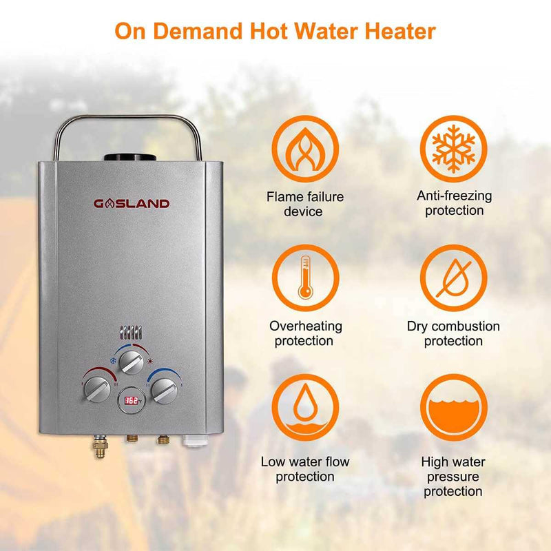 GASLAND Camper Water Heater 1.58GPM 6L 41,000 BTU Digital Screen ...