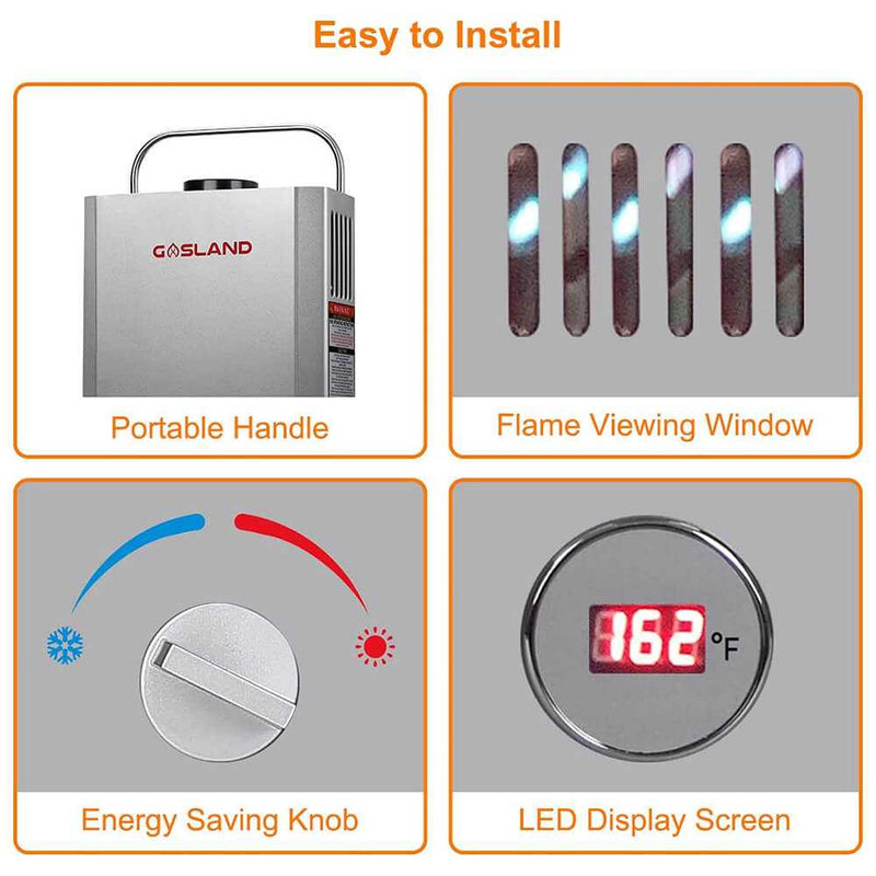 GASLAND Camper Water Heater 1.58GPM 6L 41,000 BTU Digital Screen ...