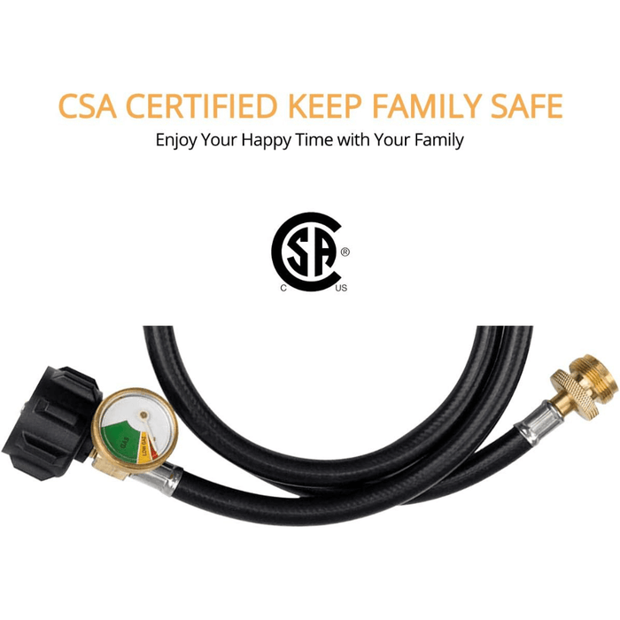 GASLAND Propane Hose, 5 Ft Gas Line with Propane Gauge, QCC1/Type1 Pro